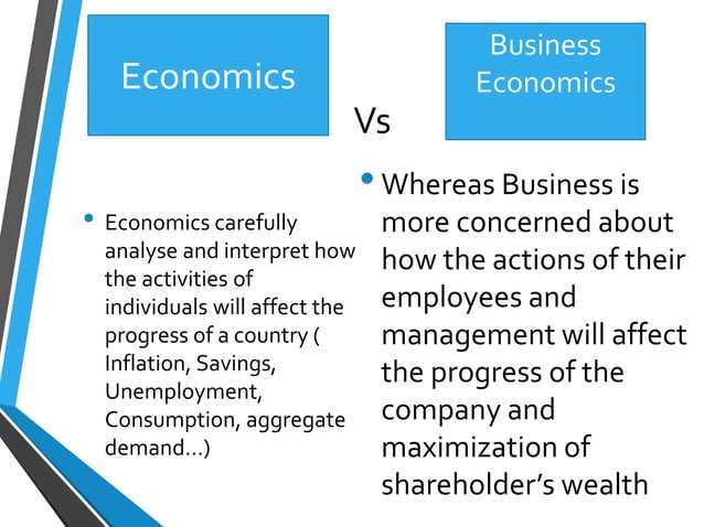 Economics vs Business Economics | PPTX | Business | Business and Finance