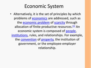 Economic system | PPTX