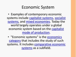 Economic system | PPTX