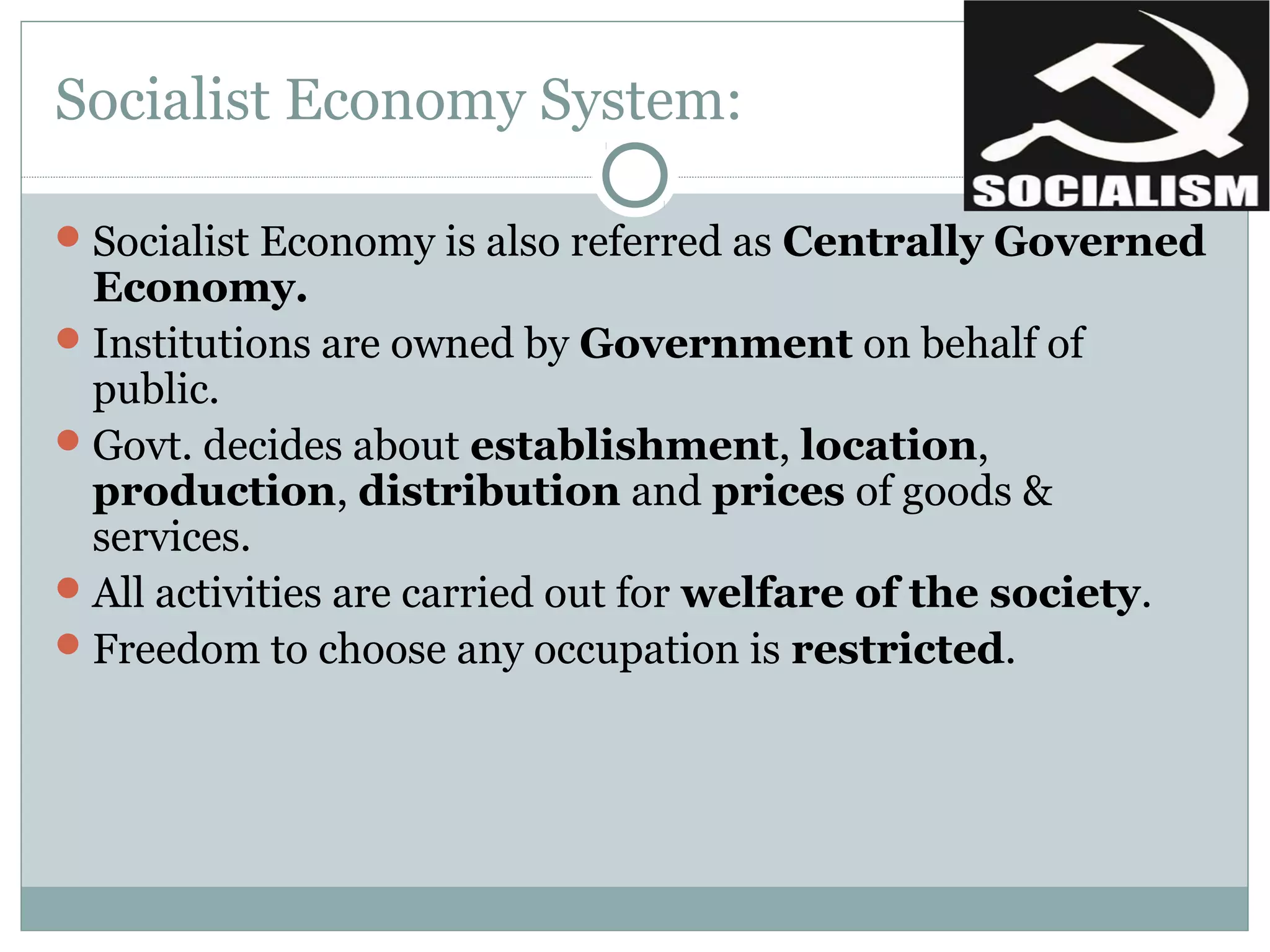 PRESENTATION ON Economic system | PPT