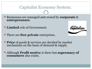 PRESENTATION ON Economic system | PPT