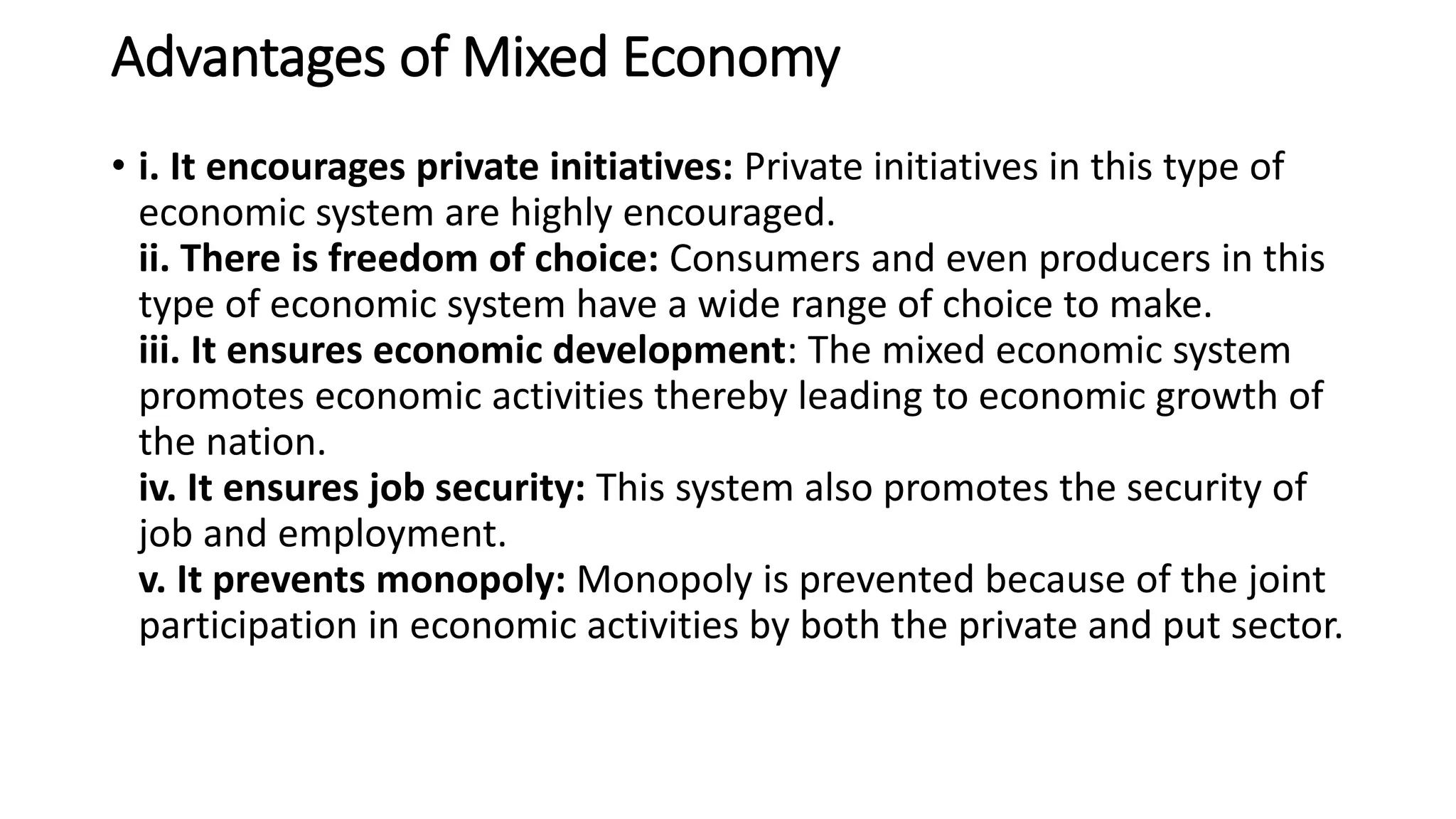 Economic system 2 types, advantages, and disadvantages | PPTX