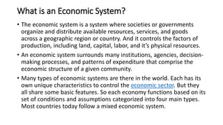 Economic system 2 types, advantages, and disadvantages | PPTX