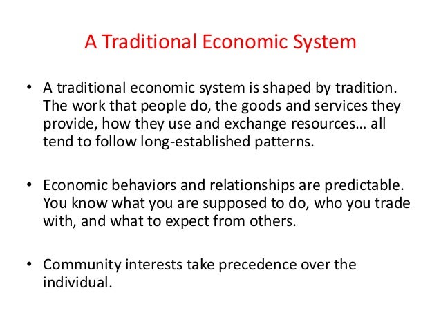 Traditional Economic System Youtube