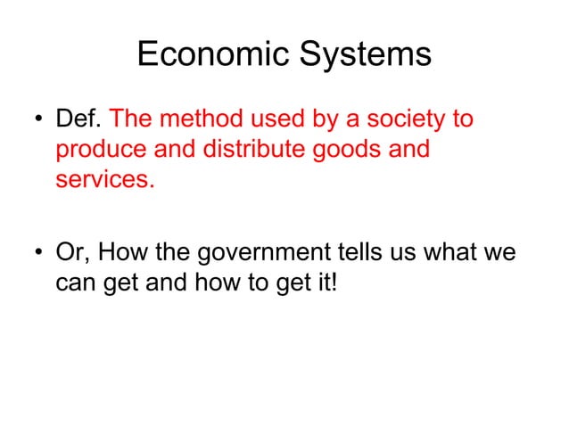 Economic systems | PPT