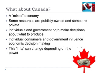 Mixed and Market Economies Grade 9 Social | PPTX