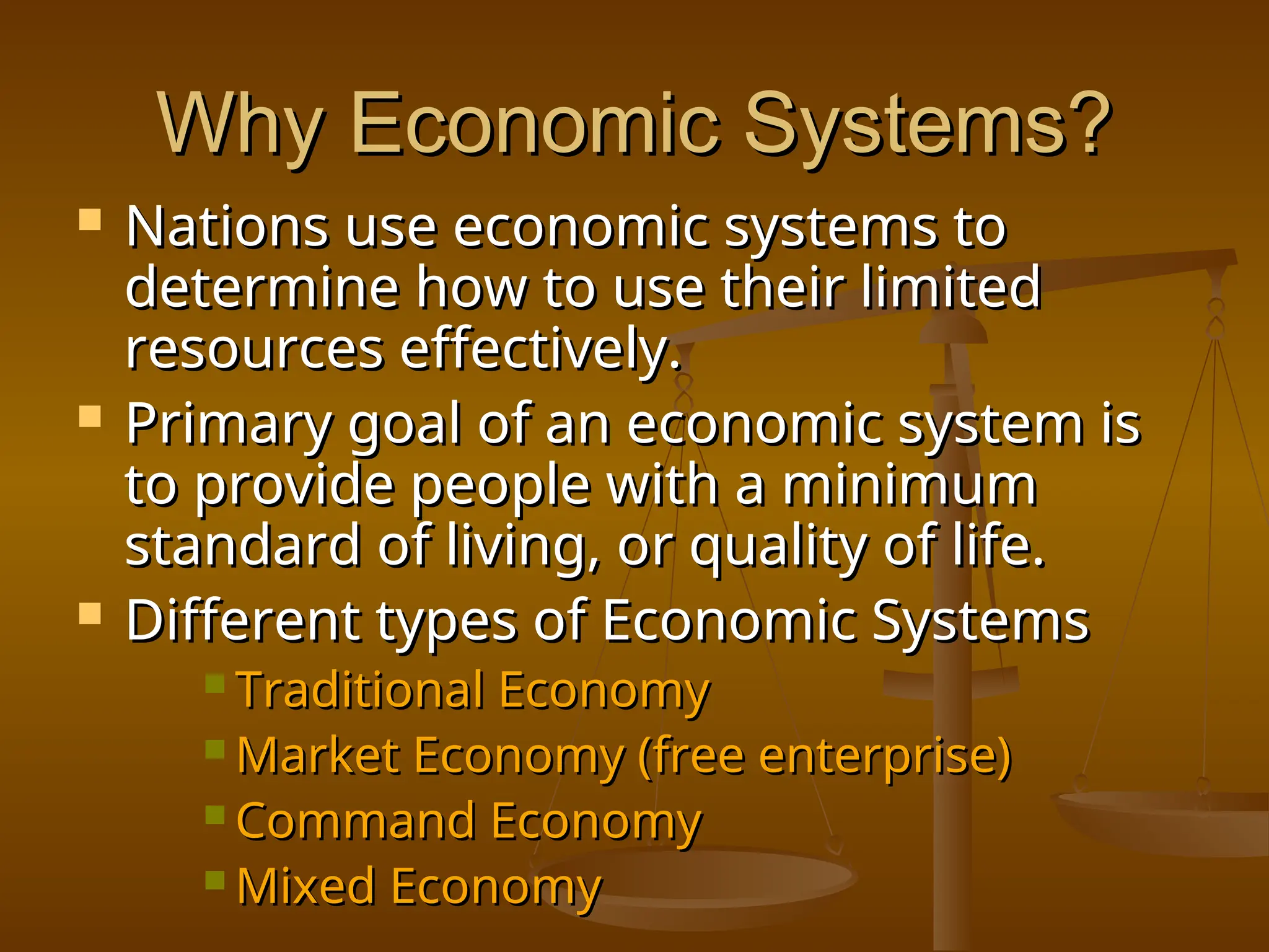Economic Systems Comparison Basics .ppt