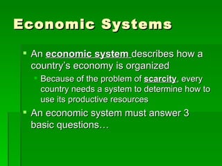 Economic Systems Notes | PPT