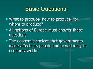 Economic systems of europe | PPT | Economy | Business and Finance