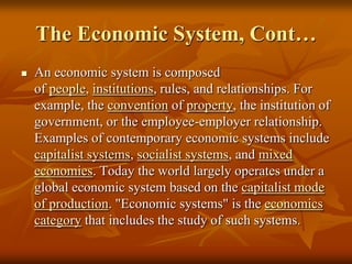 Economic system vj | PPTX