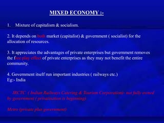 Economic sytem and its types | PPTX