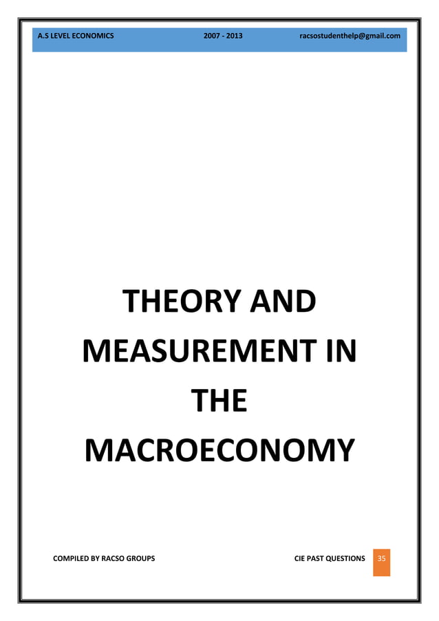 AS level economics, cambridge examinations compiled questions with ...