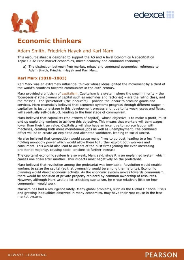Famous Economic thinkers | PDF