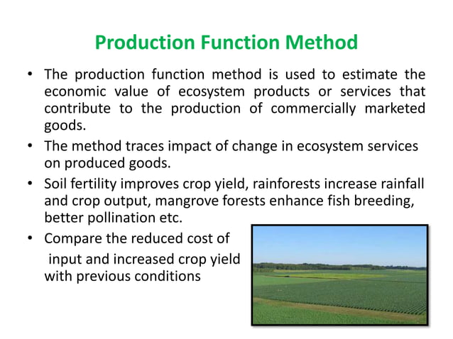 Economic valuation of forest | PPTX | Agriculture | Industries