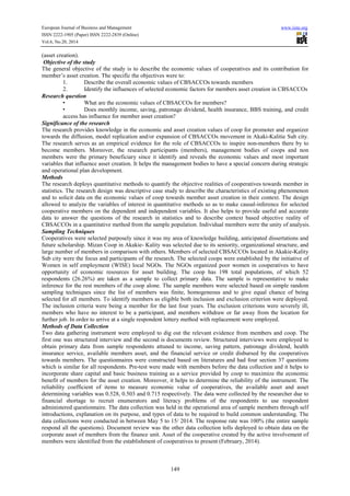 Economic values of cooperatives towards member asset creation | PDF