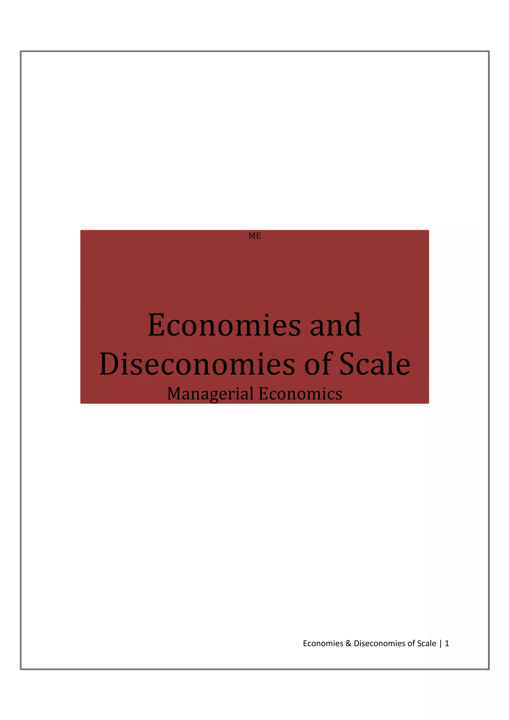 Economies & diseconomies of scale | PDF