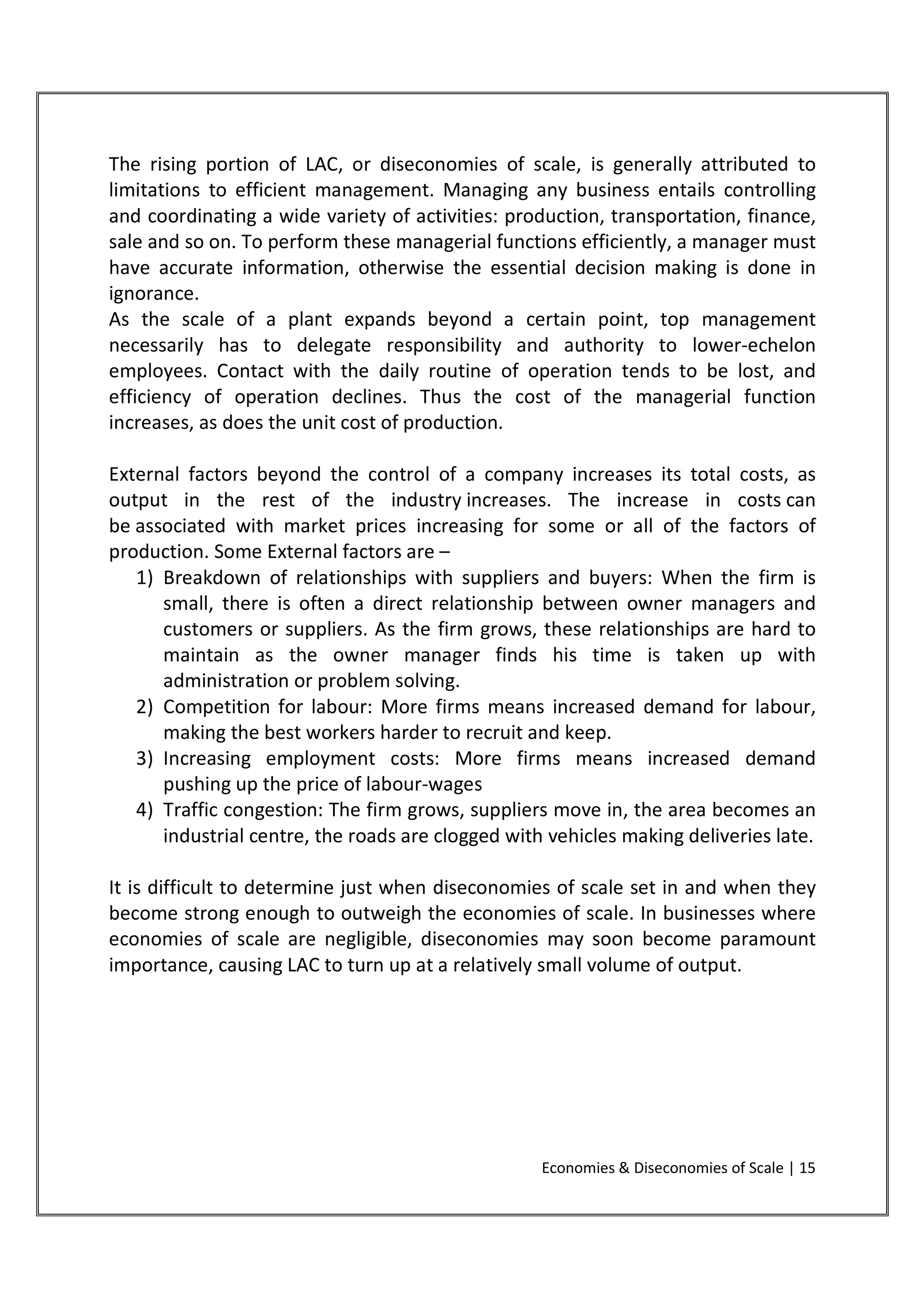 Economies & diseconomies of scale | PDF