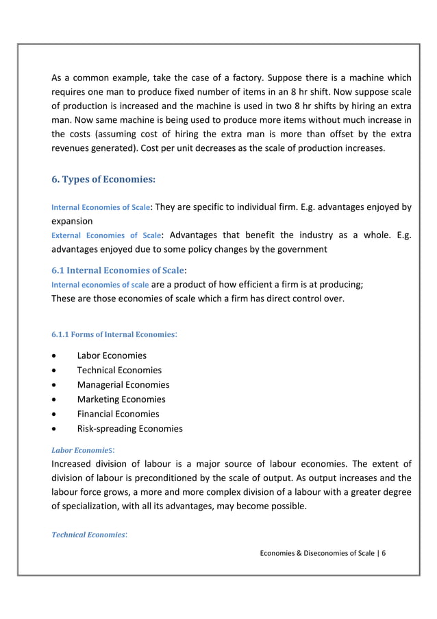 Economies & diseconomies of scale | PDF | Business Accounting & Finance ...