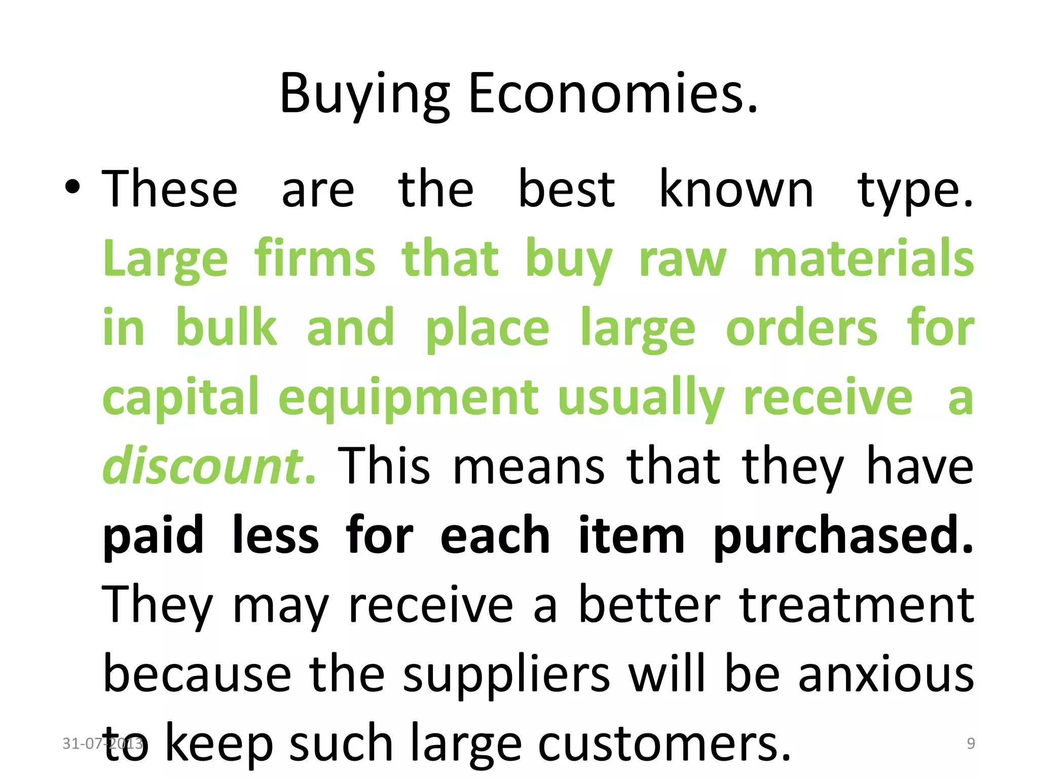 ECONOMICS OF SCALE-EE&FA/C- CS.FINAL YEAR | PPTX