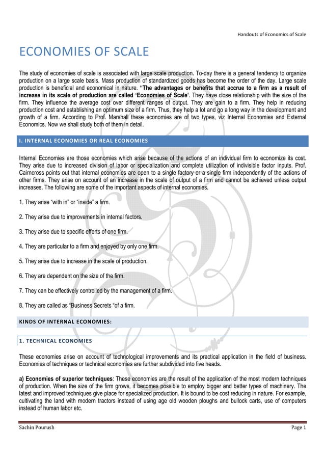 Economies of scale | PDF