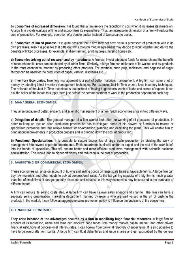 Economies of scale | PDF
