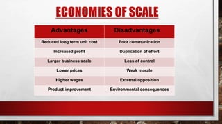 Economies and Diseconomies of scale | PPTX