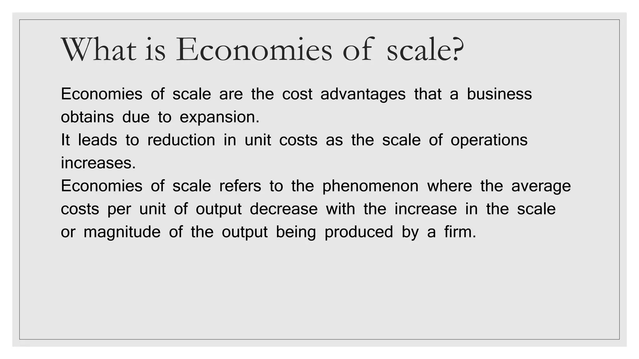 Economies of scale | PPTX
