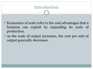 Economies of Scale Power Point Presentation | PPTX