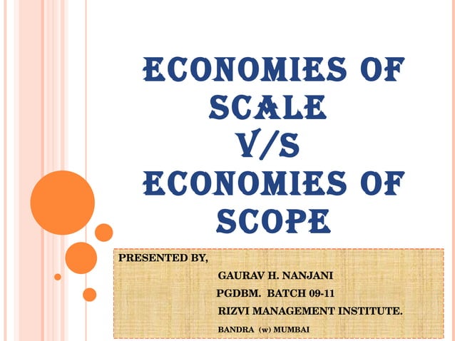 Economies Of Scope And Scale | PPT