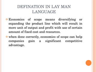 Economies Of Scope And Scale | PPT