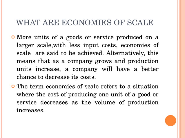 Economies Of Scope And Scale | PPT
