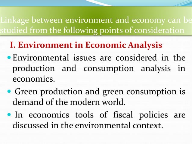 Economy - environment interaction(Linkages) | PPTX