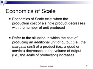Economy Of Scale | PPT | Business | Business and Finance