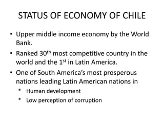 Economy of chile | PPTX