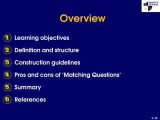 Types of Assessment: Matching Questions | PDF