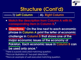 Types of Assessment: Matching Questions | PDF