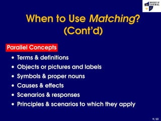 Types of Assessment: Matching Questions | PDF