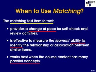 Matching Test Questions