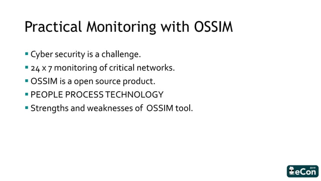 Continuous monitoring with OSSIM | PPT