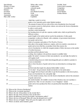 Econ study guide fill in blank | DOCX