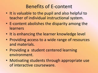 E content | PPTX | Technology & Computing