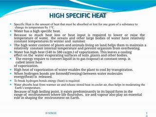 THE WATER AND ITS PROPERTIES- Harjinder Singh | PPTX
