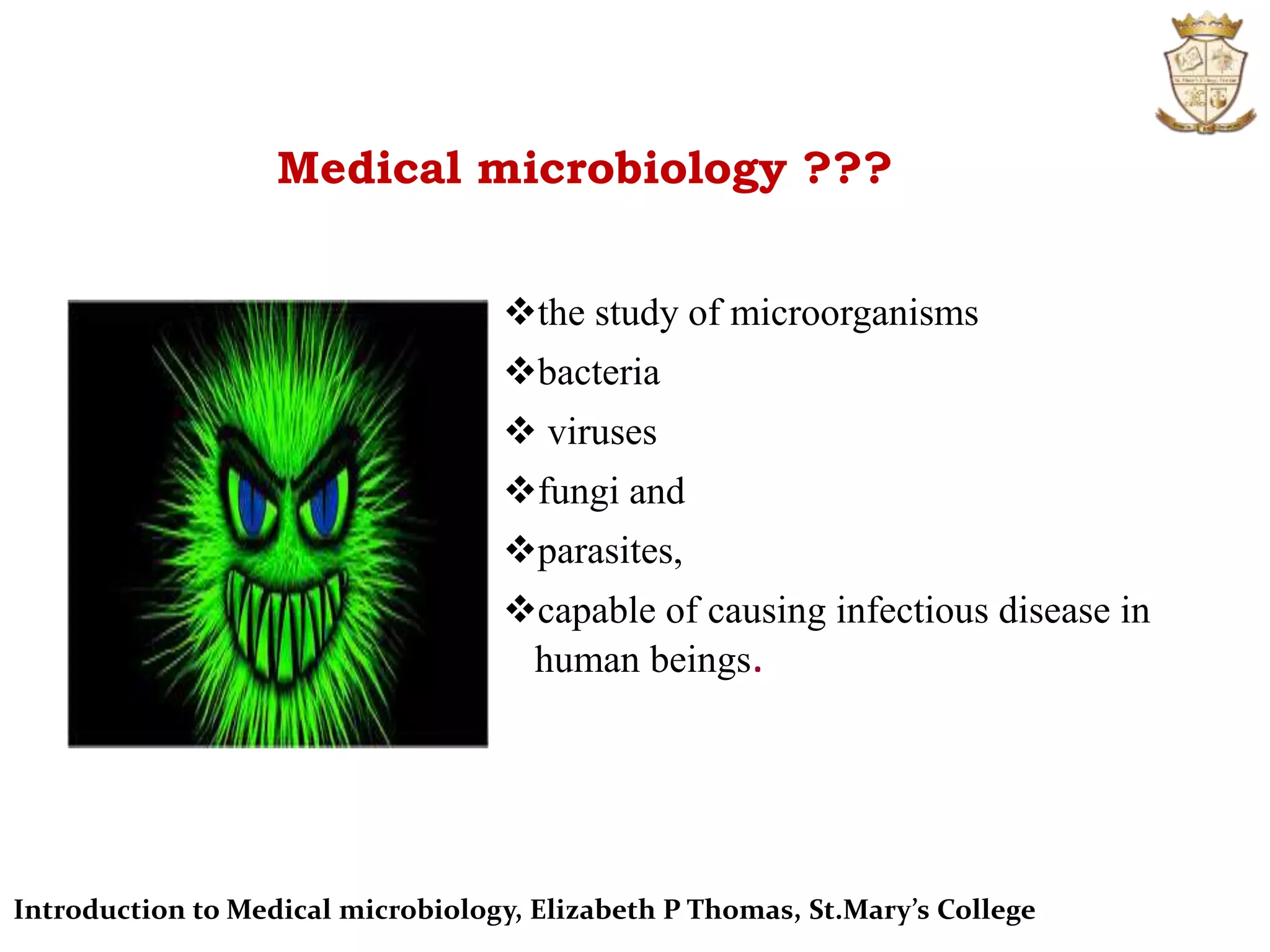 Microbiology:Induction Course-Introduction to Medical Microbiology | PPTX