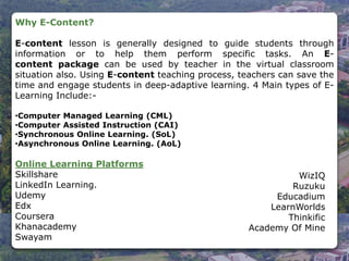 E content development and editing | PPTX