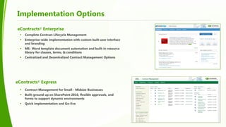 Addressing Contract Management Needs with SharePoint | PPT