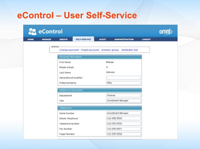 eControl - Simplified management for Active Directory, Exchange, SAP ...