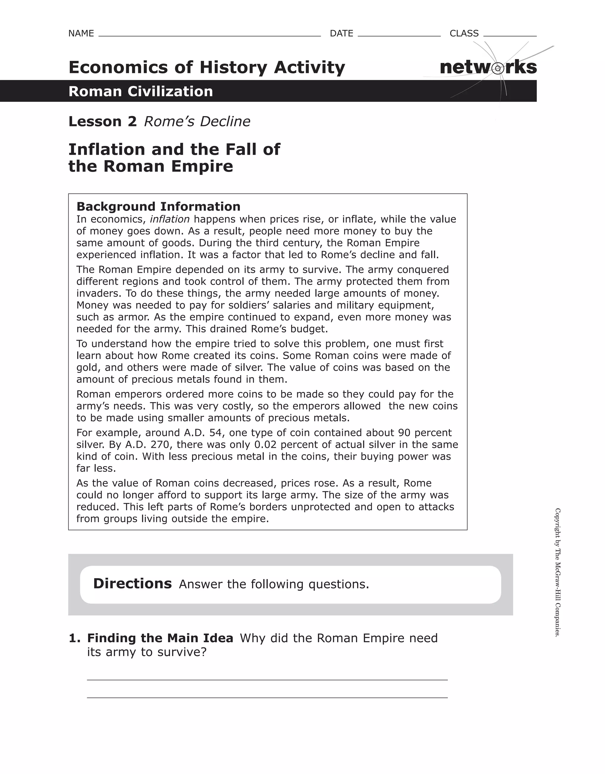 Eco of hist inflation and the fall of rome | PDF