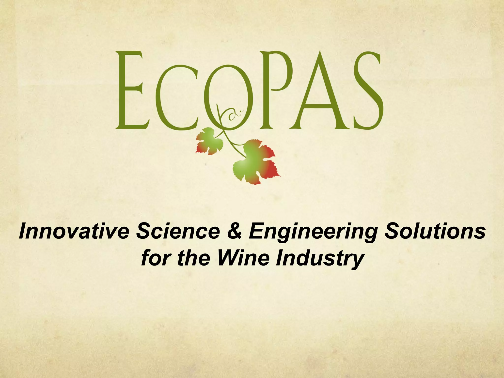 EcoPAS presentation | PDF | Alcoholic Beverages | Food & Drink