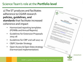 CGIAR Consortium/System Office - Monitoring, Evaluation and Learning | PPT