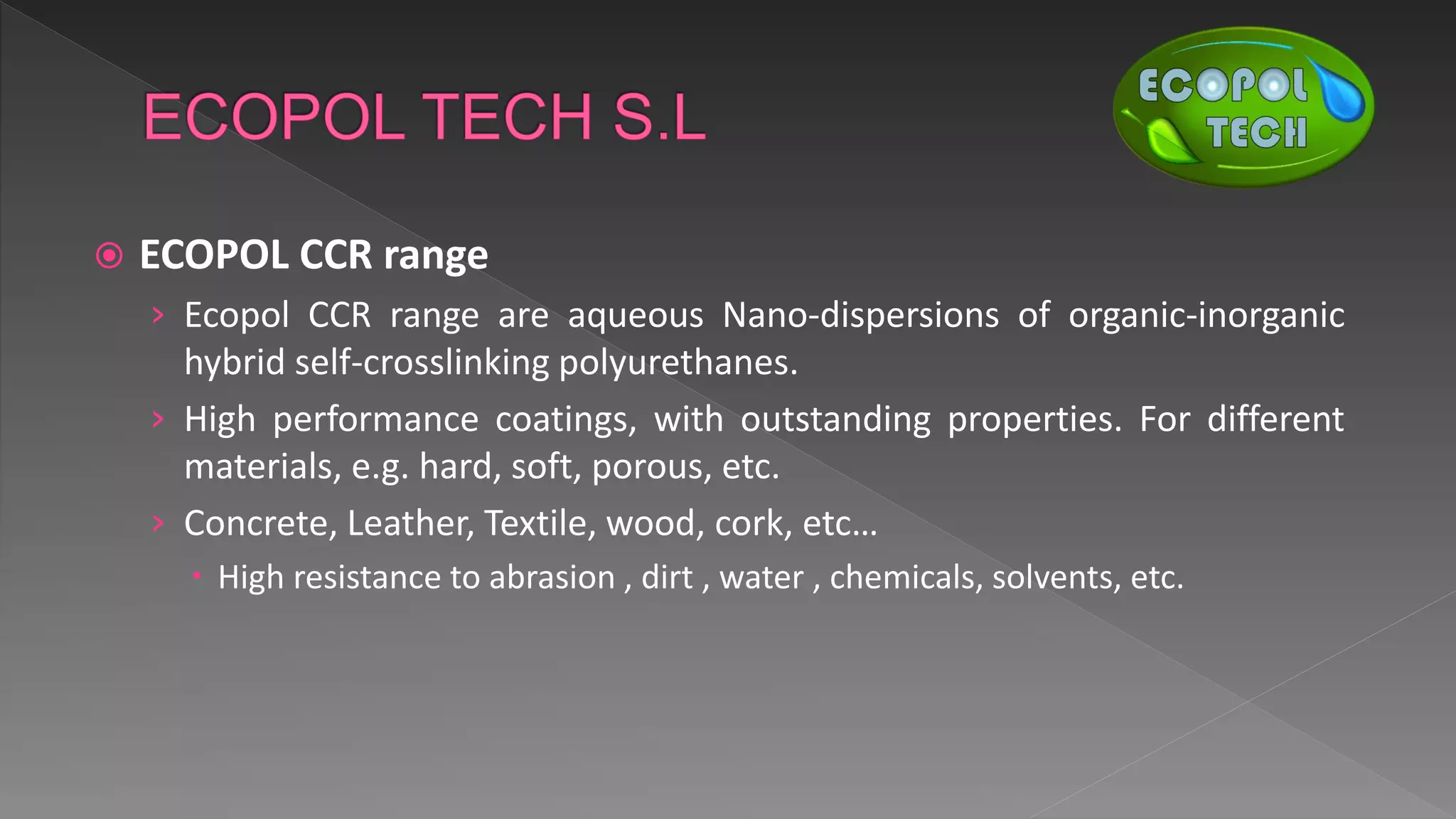 Ecopol tech portfolio construction polymers | PPT | Free Download